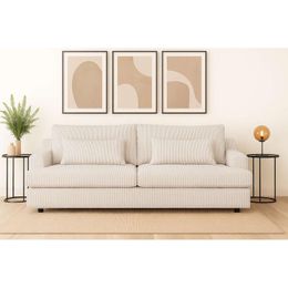 Home Affaire Big-Sofa »Evelle 3 Sitzer Maxi« 237 cm, tiefe Sitzfläche, Lounge-Sitzkomfort, Struktur, Breitcord cream
