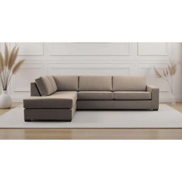 Home Affaire Ecksofa &raquo;Branwell&laquo; Breite 304 cm, Struktur fein, mit Wellenunterfederung 100% Polyester