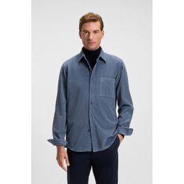 BOSS Orange Langarmhemd &raquo;Relegant&laquo; aus Cord, reuglar fit, Kentkragen Open Blue495 L - N-Gr N-Gr L Cordhemd von BOSS Orange Menswear