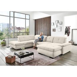 Die PlanBar Ecksofa &raquo;MP-IN16012 L-Form, mit Kaltschaum-Polsterung&laquo; inkl. Sitztiefenverstellung wahlweise mit weiteren Funktionen beige 85% Polyester;
