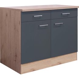Flex-Well Unterschrank &raquo;Morena&laquo; (B x H x T) 100 x 85 x 60 cm, f&uuml;r viel Stauraum grau Holzwerkstoff
