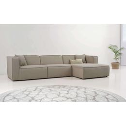 OTTO HOME Ecksofa »Tammie« Breite 312 cm, Webstoff fein, bodentief, mit Wellenunterfederung sand 100% Polyester