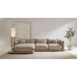 OTTO HOME Ecksofa »Kalix, Polsterecke mit kräftigem Holz-Plateau, moderne Couch in L-Form« wahlweise Recamiere links o. rechts, Strukturstoff,...