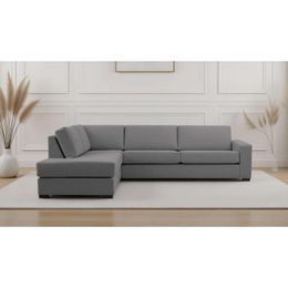 Home Affaire Ecksofa &raquo;Branwell&laquo; Breite 304 cm, Struktur fein, mit Wellenunterfederung grau 100% Polyester