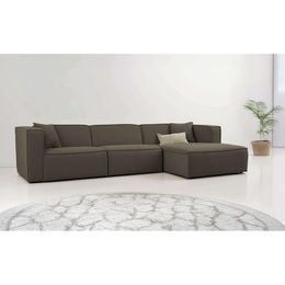 OTTO HOME Ecksofa »Tammie« Breite 312 cm, Webstoff fein, bodentief, mit Wellenunterfederung dark brown 100% Polyester