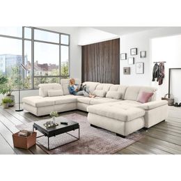 Die PlanBar Ecksofa &raquo;MP-IN16012 L-Form, mit Kaltschaum-Polsterung&laquo; inkl. Sitztiefenverstellung wahlweise mit weiteren Funktionen beige 85% Polyester;