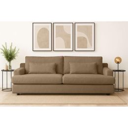 Home Affaire Big-Sofa »Evelle 3 Sitzer Maxi« 237 cm, tiefe Sitzfläche, Lounge-Sitzkomfort, Struktur, Breitcord brown