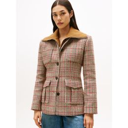 Tommy Hilfiger Kurzblazer »SEASONAL TEXTURE LADY JACKET« mit Wollanteil Red/ Grey Check 38 38 Karierter Blazer von Tommy Hilfiger Womanswear