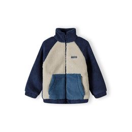 MINOTI Fleecejacke Jungen Gr&ouml;&szlig;e 158/164 creme / royalblau / dunkelblau