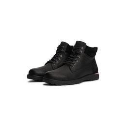 Tommy Hilfiger Schnürboots »CORPORATE W LTH LACE BOOT«, Schnürstiefelette mit Ziernähten und Anziehlasche schwarz 46 46 Lässiger Schnürboots mit...
