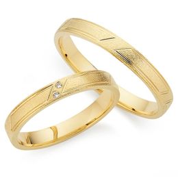 Phoenix PH&Ouml;NIX Trauring &raquo;Schmuck Partnerring Ehering Verlobungsring Freundschaftsring&laquo; Made in Germany - wahlweise mit oder ohne Brillant gelbgoldfarben 55...