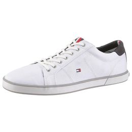 Tommy Hilfiger Sneaker »H2285ARLOW 1D«, Freizeitschuh, Halbschuh, Schnürer mit seitlicher Flaggen-Stickerei weiß-schwarz 48 48 Leichter Sneaker für...