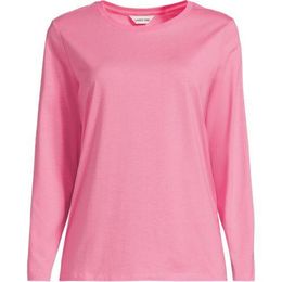 LANDS' END Lang&auml;rmeliges Supima-Shirt mit Rundausschnitt, Damen,  Pink, by Lands' End