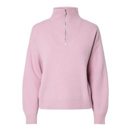 Pieces Troyer »PCOREE LS HALF ZIP KNIT PWP BC« Dawn Pink S S Pullover von Pieces
