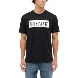 Mustang Kurzarmshirt »Herren Style Austin« schwarz XXL XXL Lockerer Schnitt, gerader Saum