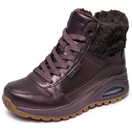 Skechers Winterboots »UNO RUGGED - GALACTIC HEIGHTS« Schnürboots, Sneaker mit Keilabsatz aubergine 36 36 Modische Keilstiefeletten mit kuscheligem...