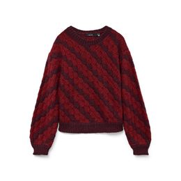 Véro Moda VERO MODA Strickpullover »VMBUBLY LS O-NECK PULLOVER BOO« Winetasting Detail:W. SYRAH XL XL Pullover von Vero Moda