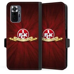 DeinDesign Xiaomi Redmi Note 10 Pro Handy Klapph&uuml;lle Handyh&uuml;lle aus Kunst Leder schwarz Flip Case Logo Official Licensed Product 1. Fc Kaiserslautern Sideflip 