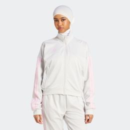Trainingsjacke adidas Sportswear "W TIRO TT", Damen, Gr. L, rosa (grau one, true pink), Obermaterial: 70% Polyester, 30% Baumwolle, Jacken Trainingsjacke