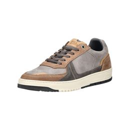 Sneaker Bullboxer "Bullboxer Sneaker Leder", Herren, Gr. 41, grau, braun, Leder, Schuhe Sneaker
