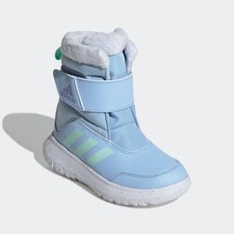 Winterstiefel adidas Sportswear "WINTERPLAY KIDS STIEFEL", Damen, Gr. 31, blau (glow blau, blau spark metallic, clear mint), Synthetik, Textil, Schuhe, Snowboots, Winterboots, Winterschuhe