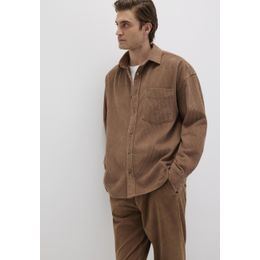 Langarmhemd Mavi "LONG SLEEVE SHIRT", Herren, Gr. L, US-Größen, shitake, 100% Baumwolle, clean, oversize normal, eng normaler Saum, Hemden, Cordhemd