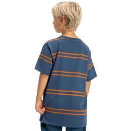 T-Shirt DC Shoes "Maximize Stripe", Jungen, Gr. 14(155-164cm), blau (schwarz denim), 100% Baumwolle, Shirts T-Shirt