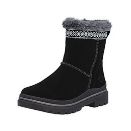 Stiefelette Remonte "Remonte Stiefelette Veloursleder", Damen, Gr. 39, schwarz, grau, Veloursleder, Schuhe Stiefelette