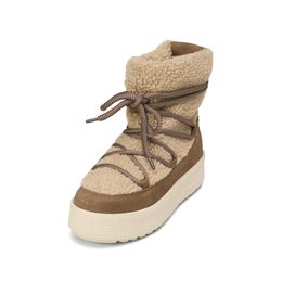 Marc O'Polo Winterboots MARC O'POLO "mit flauschigem Warmfutter", Damen, Gr. 36, schwarz taupe, Obermaterial: 100% Leder (Rind), unifarben, Schuhe Winterboots
