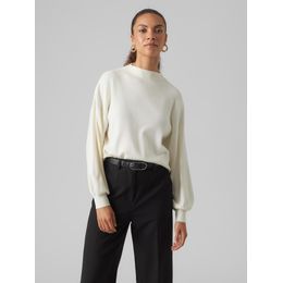 Véro Moda Strickpullover VERO MODA "VMNANCY LS FUNNELNK PULLOVER GA", Damen, Gr. S, birch, Strick, Obermaterial: 52% Viskose, 28% Polyester, 20% Nylon, unifarben, regular fit, Rippstrickbündchen, Pullover