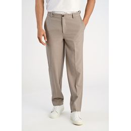 Chinohose LINDBERGH, Herren, Gr. M, N-Gr, stone mel, Web, Obermaterial: 67% Polyester, 30% Viskose, 3% Elasthan, meliert, unifarben, bequem lang, Hosen Chinohose, mit Bundfalte und Stretch