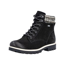 Schn&uuml;rstiefelette Remonte "Remonte Stiefelette Leder/Synthetik", Damen, Gr. 40, schwarz, Leder, Synthetik, Schuhe Schn&uuml;rstiefelette
