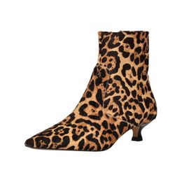 Stiefelette Inuovo "Inuovo Stiefelette Leder/Textil", Damen, Gr. 41, leopard, Leder, Textil, Schuhe Stiefelette
