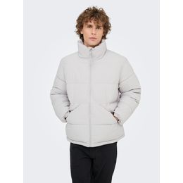 Only & Sons Steppjacke ONLY & SONS "ONSPACK LIFE PUFFER JACKET OTW", Herren, Gr. M, vapor blau, Web, Obermaterial: 100% Polyester, unifarben, regular fit normal, hoch geschlossener Ausschnitt, Jacken Steppjacke