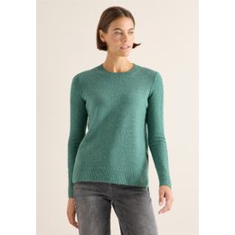 Strickpullover Street One, Damen, Gr. M (40), jewel gr&uuml;n melange, Stoff, 37% Baumwolle, 34% Polyacryl, 26% Polyester, 3% Elasthan, unifarben, comfort fit normal, Rundhals, elastischer Bund, Pullover Strickpullover, mit Strick-Detail