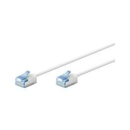 goobay Ultraflexibles Cat.6a Patchkabel slim, U/UTP wei&szlig;, 15 Meter, extrakurze Stecker