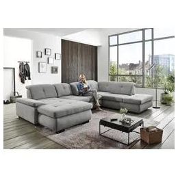 Ecksofa DIE PLANBAR "MP-IN16012 L-Form, mit Kaltschaum-Polsterung", silber, B:371cm H:85cm T:260cm, 85% Polyester;15% Nylon, Sofas, inkl. Sitztiefenverstellung wahlweise mit weiteren Funktionen