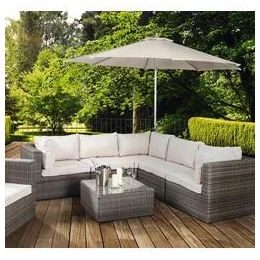 Marktschirm siena GARDEN "Alu-Push Pro Mittelstockschirm", beige (natur), Standschirme