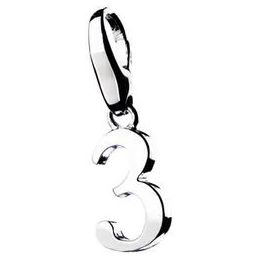 Charm-Einhänger "Zahl 3, Silber 925", silber, Giorgio Martello MILANO, Charms, Damen, Silber 925 (Sterlingsilber)