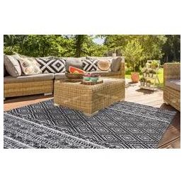 Teppich Kayoom "Sunny 110", schwarz, B:80cm H:8mm L:150cm, Polyester, Teppiche, Besonders pflegeleicht. Im Innen- und Außenbereich verwendbar.