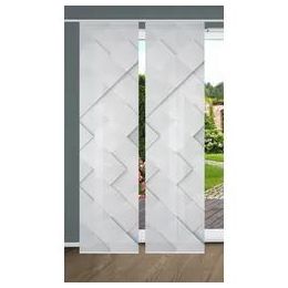 Schiebegardine HOME IN GREEN "SYLVIA" Gr. 1, grau, B:60cm H:245cm, Polyester, Gardinen, SET DIGITALDRUCK,BAMBUSOPTIK RECYCELT