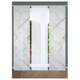 Schiebegardine HOME IN GREEN "SYLVIA" Gr. 1, grau, B:60cm H:245cm, Polyester, Gardinen, SET DIGITALDRUCK,BAMBUSOPTIK RECYCELT