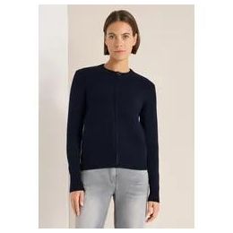 Cardigan Cecil, Damen, Gr. XL (44), urban dunkelblau, Feinstrick, 37% Baumwolle, 34% Polyacryl, 26% Polyester, 3% Elasthan, unifarben, casual, comfort fit normal, Rundhals, Langarm Bündchen, Strickjacken, im angenehmen Materialmix