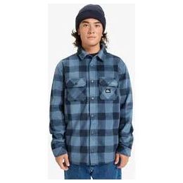 Flanellhemd Quiksilver "BERING STRAIT CHECK SHIRT", Herren, Gr. S, N-Gr, china blau n, Obermaterial: 100% Polyester, sportlich, Hemden