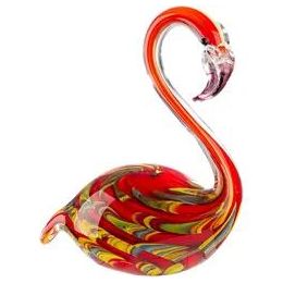 Tierfigur CASABLANCA BY GILDE "Figur Vogel Flamingo mehrfarbig H. 17 cm", bunt (mehrfarbig), B:14cm H:17cm T:7,5cm, Glas, Dekofiguren