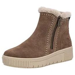 Plateaustiefelette Remonte "Remonte Stiefelette Leder", Damen, Gr. 39, nuss, Leder, Schuhe