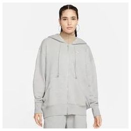 Kapuzensweatshirt Nike SPORTSWEAR "W NSW PHNX FLC FZ OS HOODIE", Damen, Gr. L, dk grau heat, Obermaterial: 80% Baumwolle, 20% Polyester, normal, Rundhals, Sweatshirts, Oversize Kapuzensweatjacke