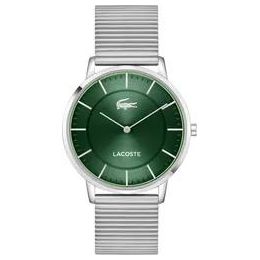 Quarzuhr Lacoste "CROCORIGIN", silberfarben, Armbanduhren, Herren, Armbanduhr, Herrenuhr, Edelstahlarmband, analog