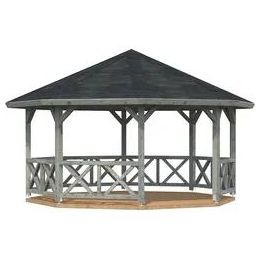 Holzpavillon Palmako "Betty", grau, B/H/T: 551cm x 346cm x 551cm, Pavillons, BxT: 551x551 cm, grau