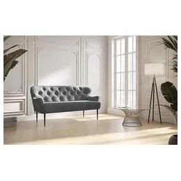 2,5-Sitzer Places of Style "Amber", grau, B:173cm H:97cm T:87cm, 100% Polyester, Sofas, mit Knopfheftung,in verschieden Stoffarten